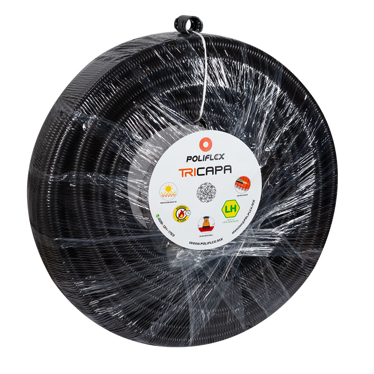Poliducto Negro para exteriores vista 360| Poliflex