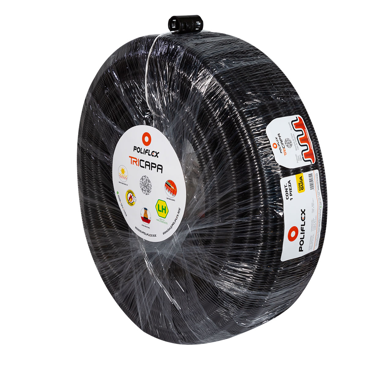 Poliducto Negro para exteriores vista 360| Poliflex