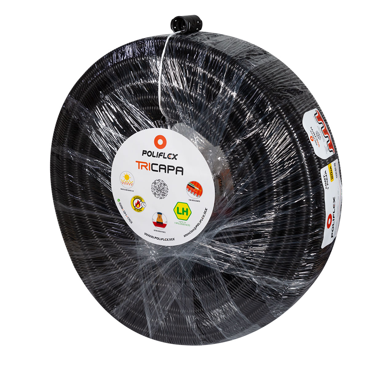 Poliducto Negro para exteriores vista 360| Poliflex